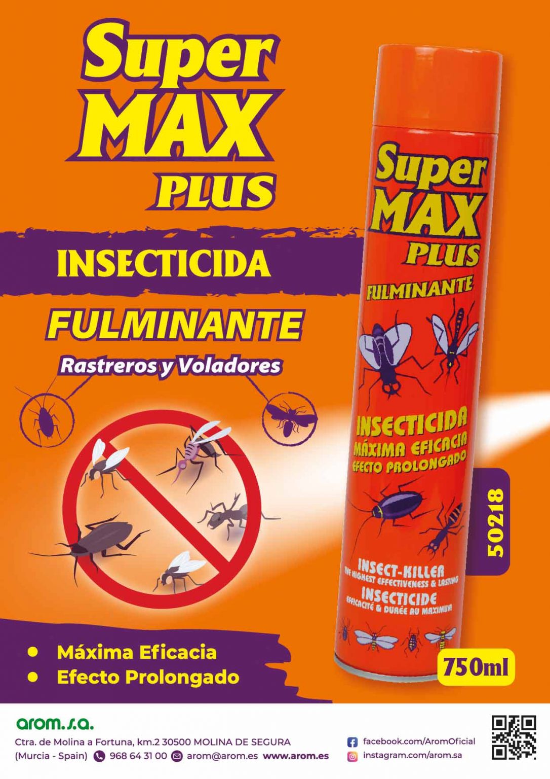 SUPER MAX PLUS Insecticida 750ml - Arom